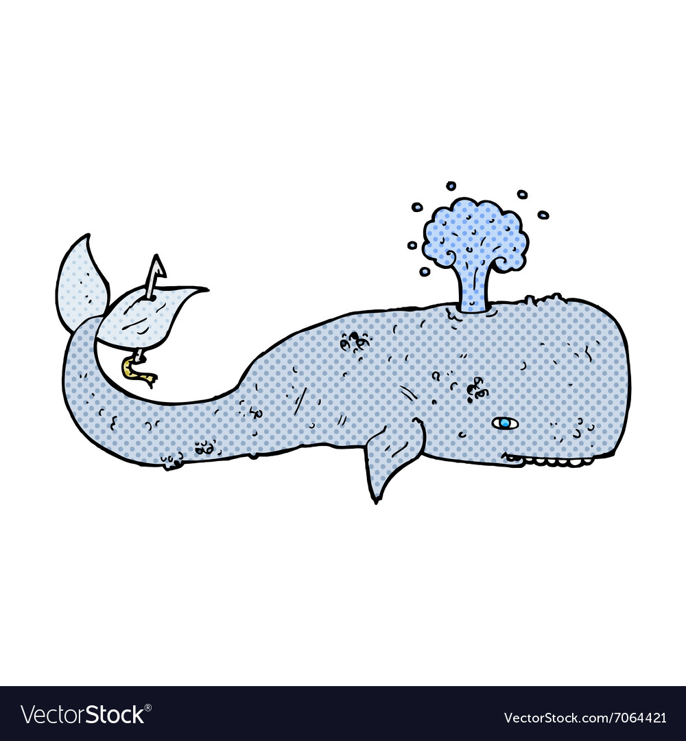 Comic cartoon whale Royalty Free Vector Image - VectorStock