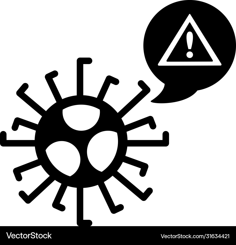 Covid19 virus particle with speech bubble and Vector Image