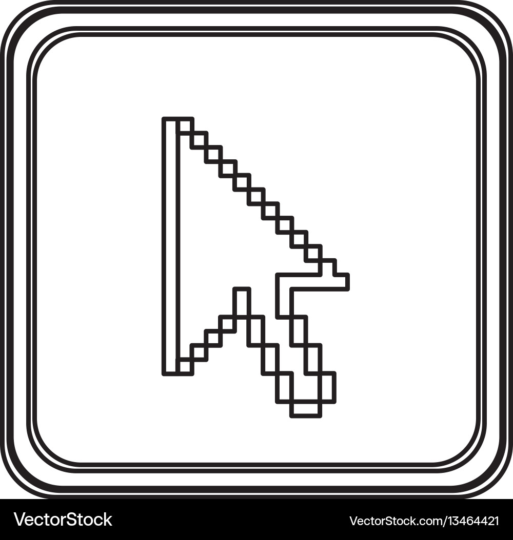 Figure emblem mouse cursor icon Royalty Free Vector Image