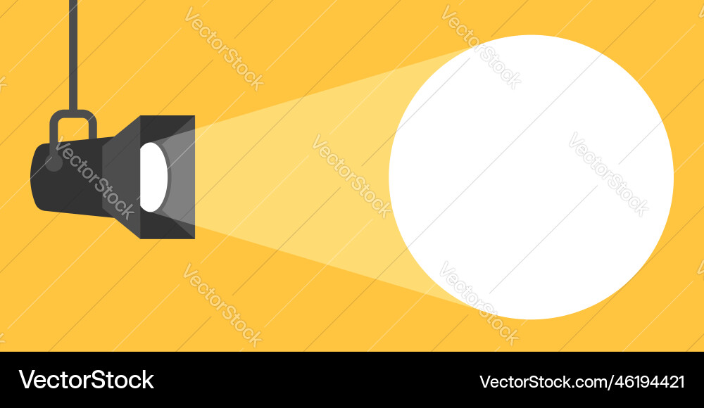 Lamp illumination icon in flat style spotlight Vector Image