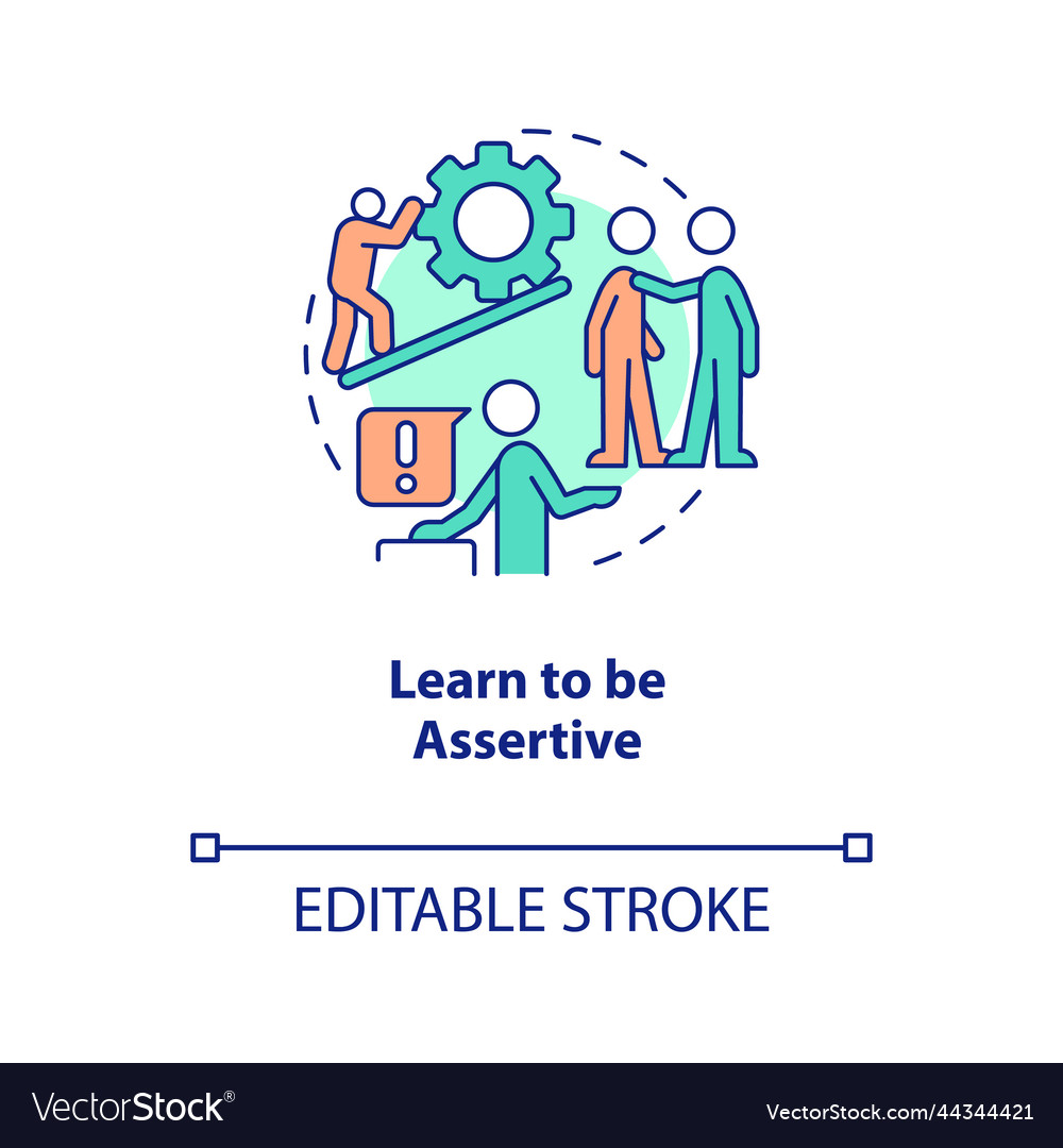 Learn to be assertive concept icon Royalty Free Vector Image