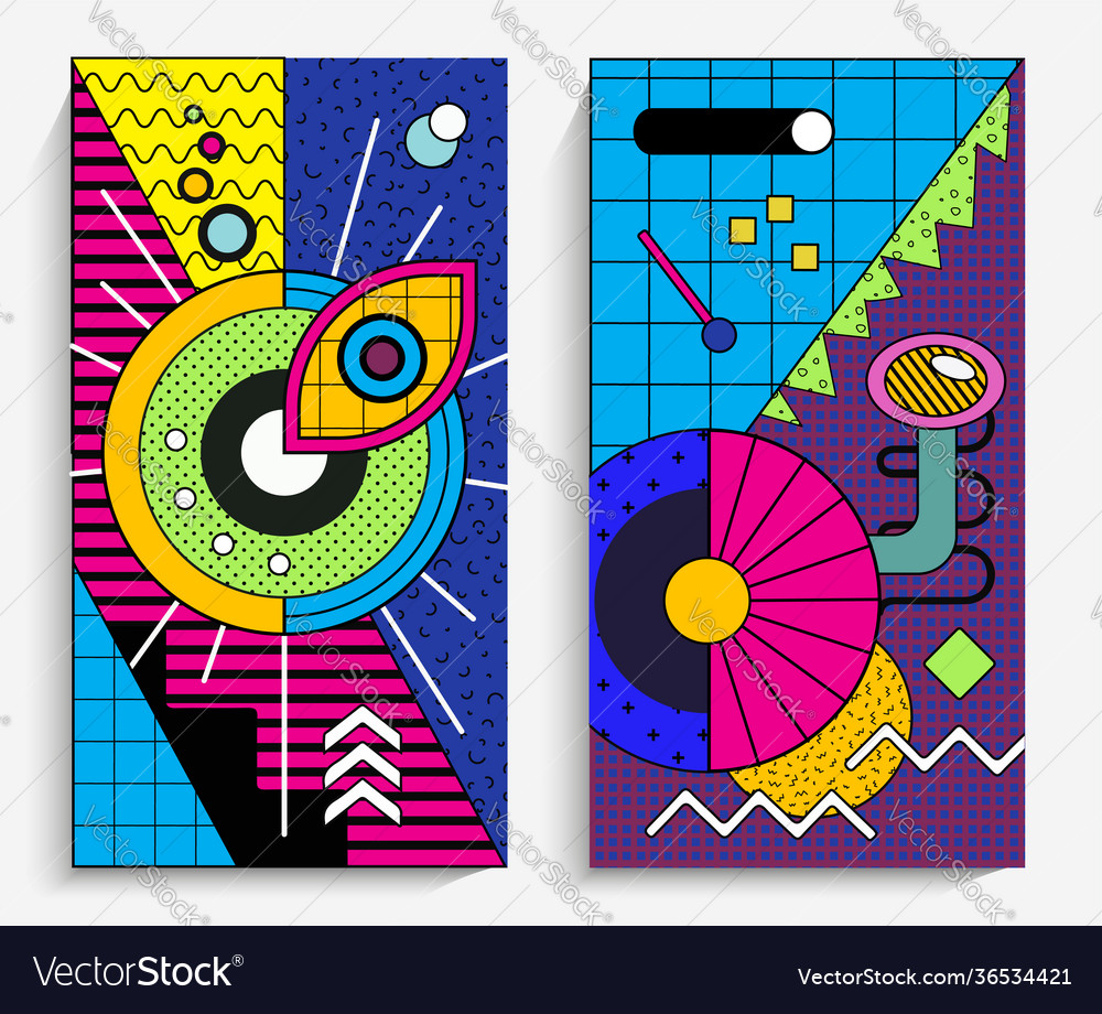 Memphis design elements retro funky graphic 90s Vector Image Memphis design elements retro funky graphic 90s Vector Image