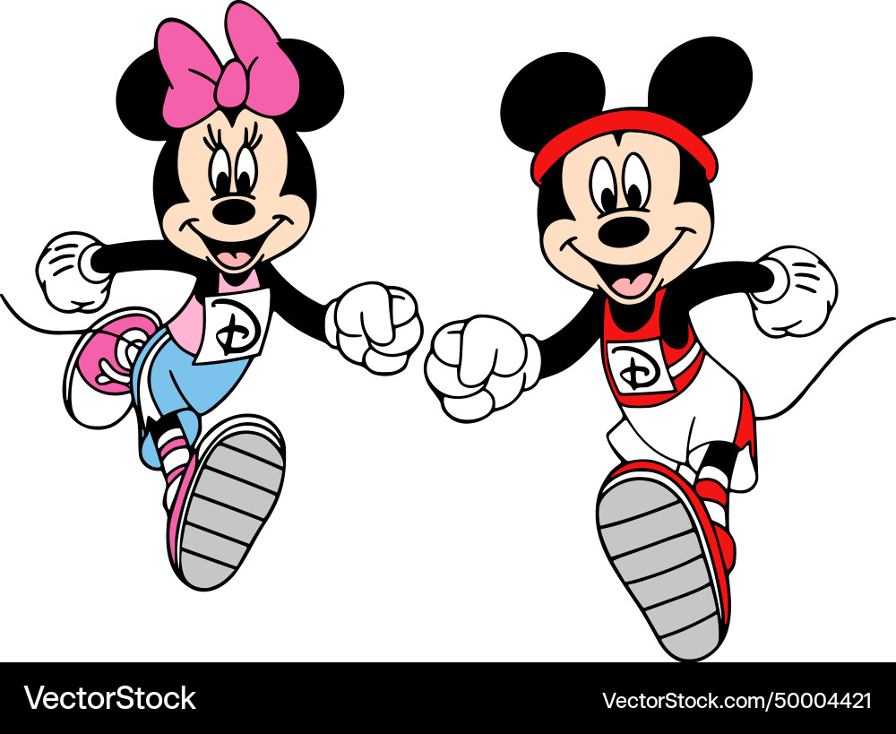 Mickey mouse cartoon mickey and minnie mouse Vector Image