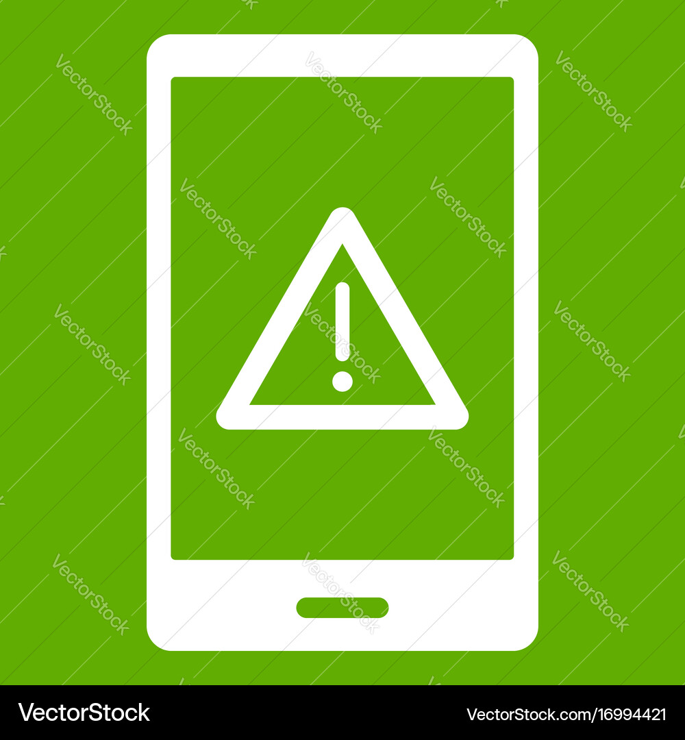 Not working phone icon green Royalty Free Vector Image