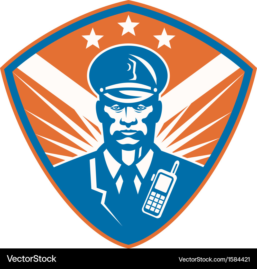 Policeman security guard police officer crest Vector Image