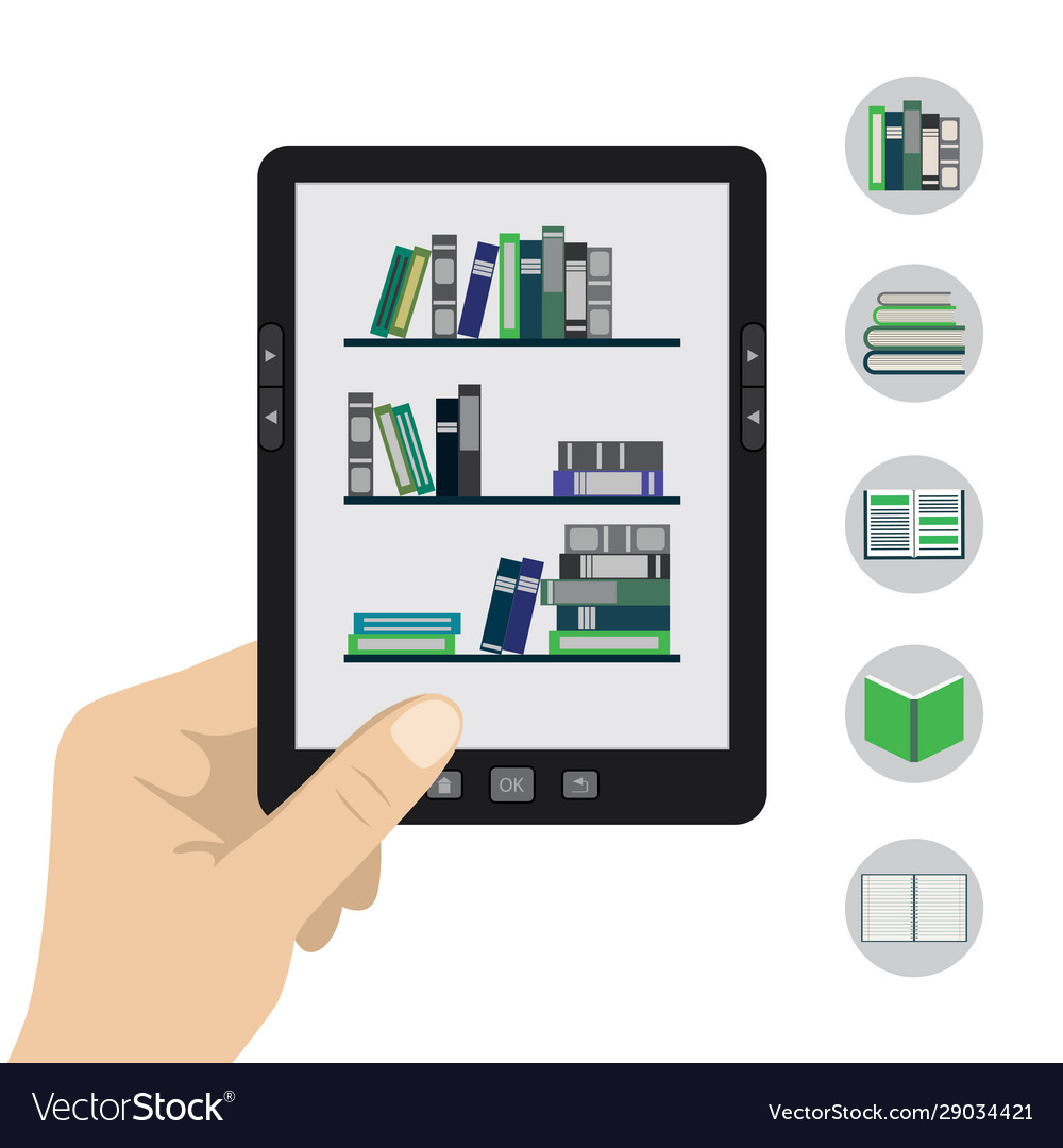 Portable modern tablet e-book reader Royalty Free Vector