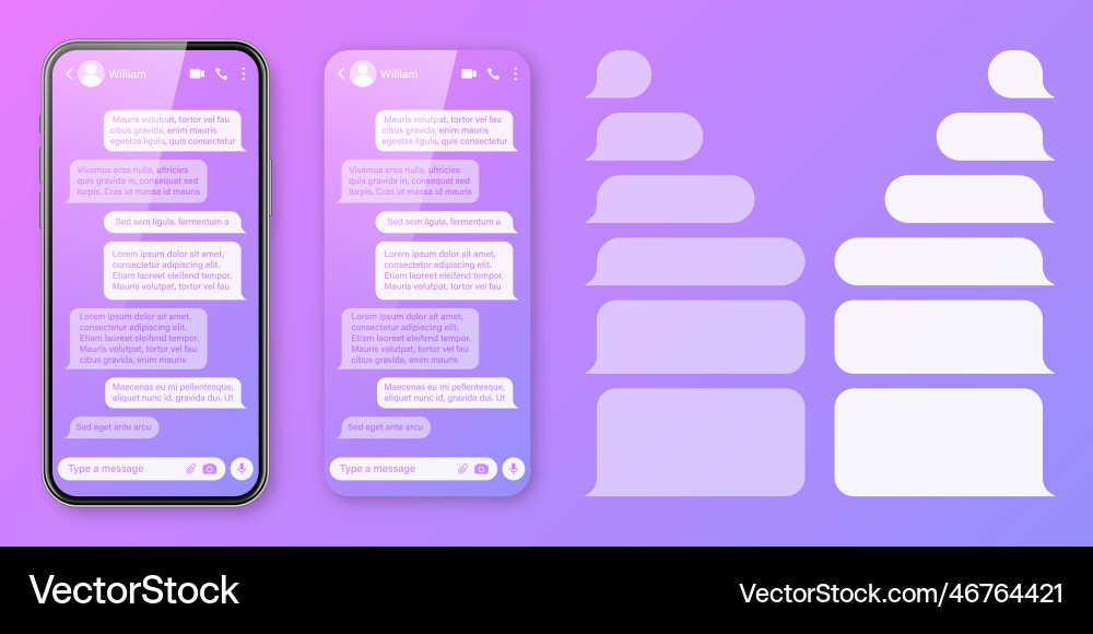 Realistic smartphone with messaging app Royalty Free Vector