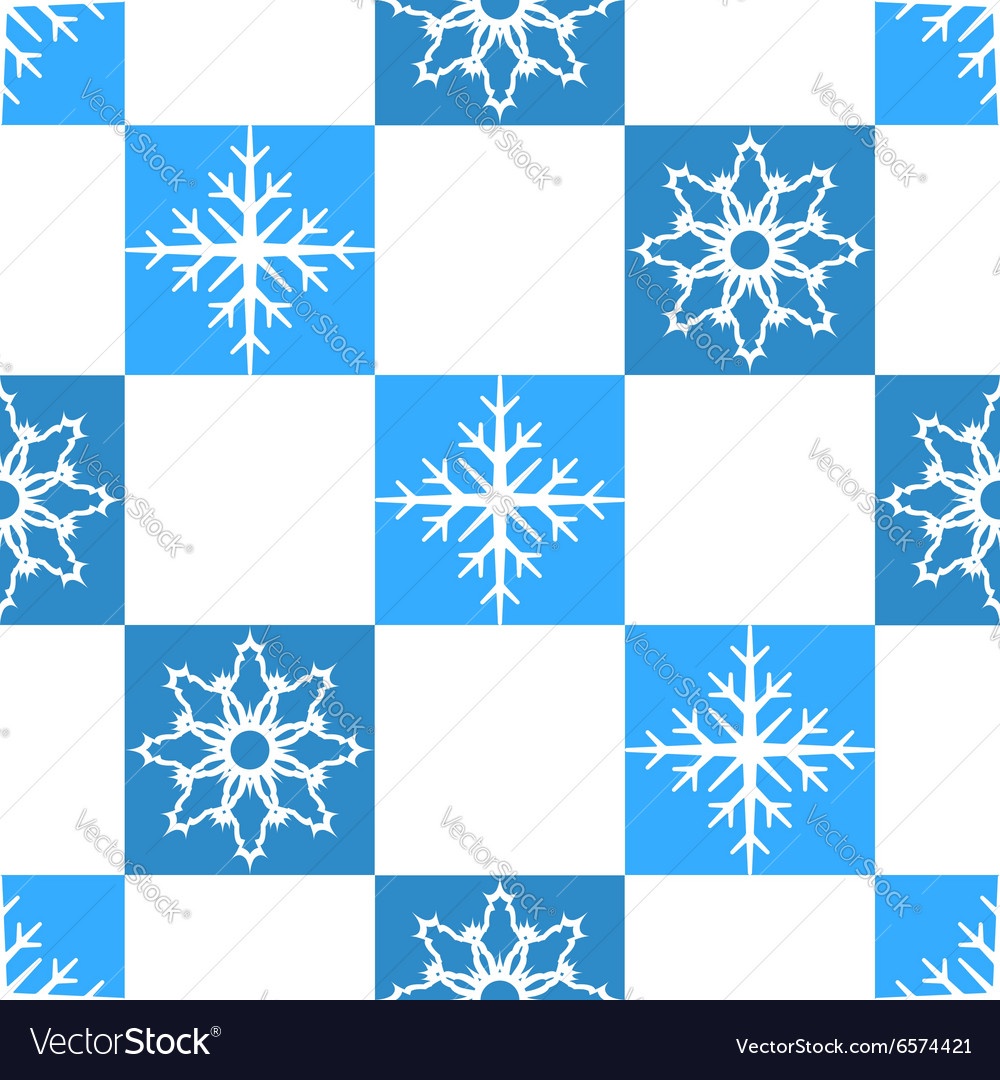 Seamless pattern snowflakes Royalty Free Vector Image