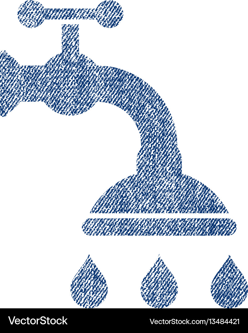 Shower tap fabric textured icon Royalty Free Vector Image