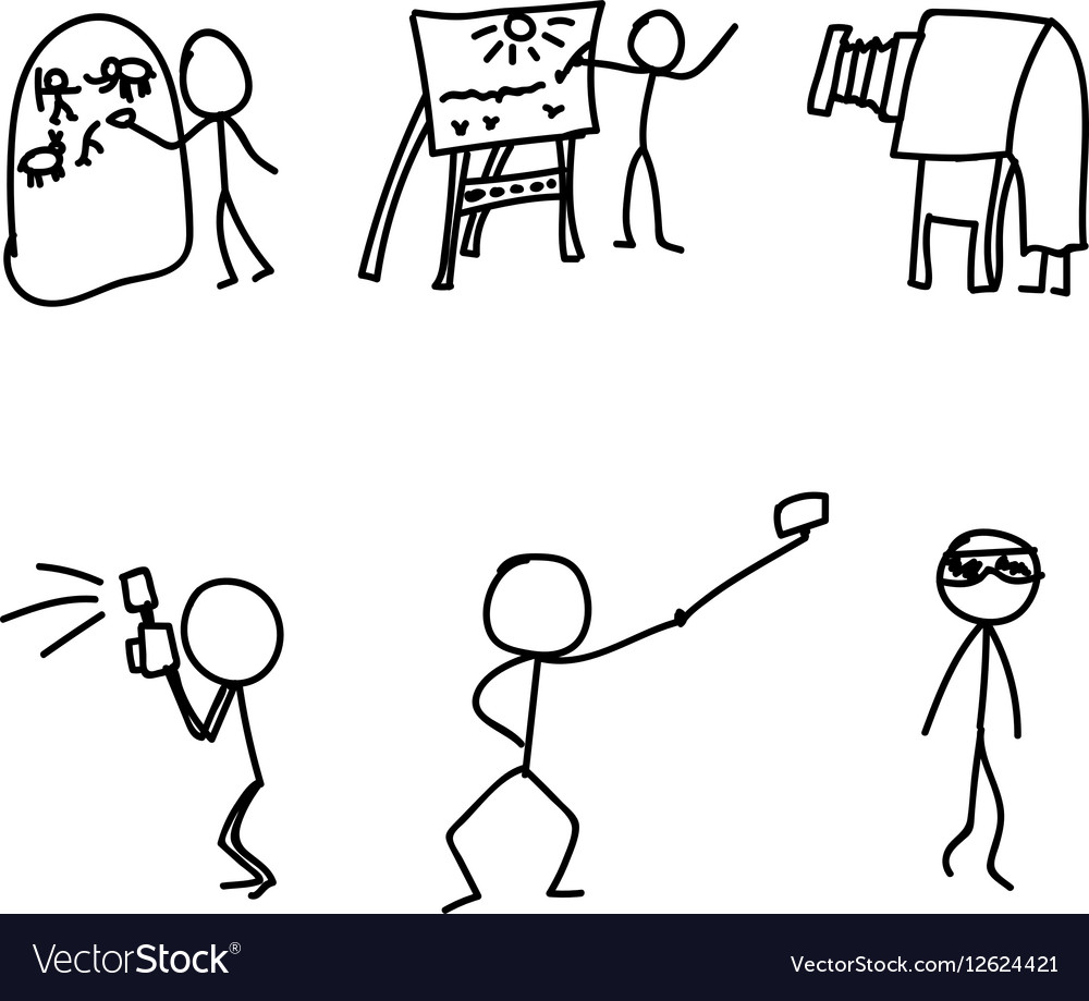 Stick evolution photo Royalty Free Vector Image