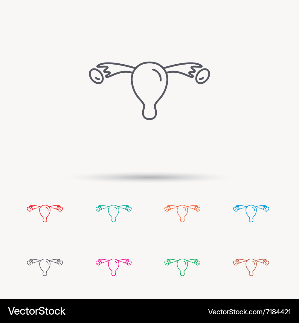 Uterus icon ovary sign Royalty Free Vector Image