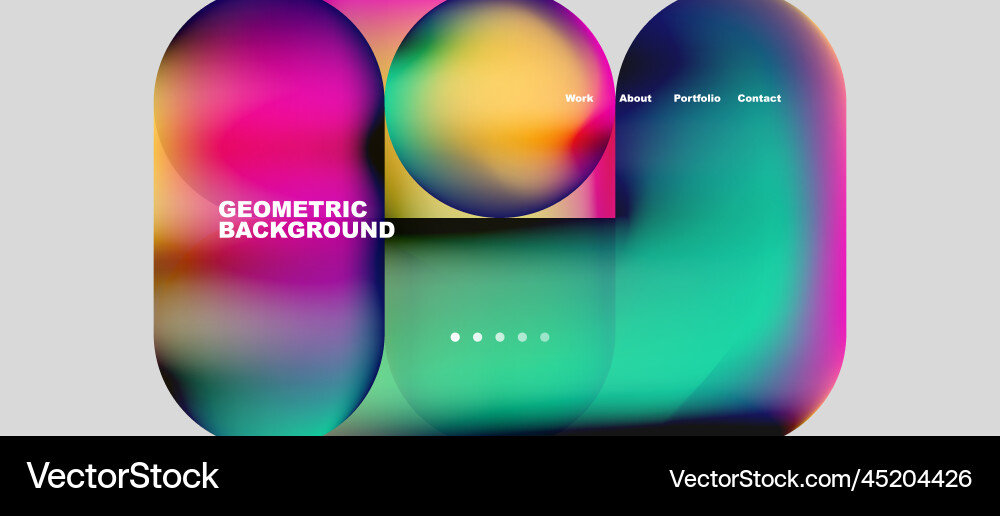Abstract circles and round shapes landing page Vector Image