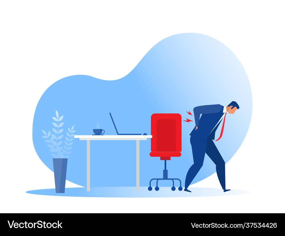 Business man suffering from back pain office Vector Image