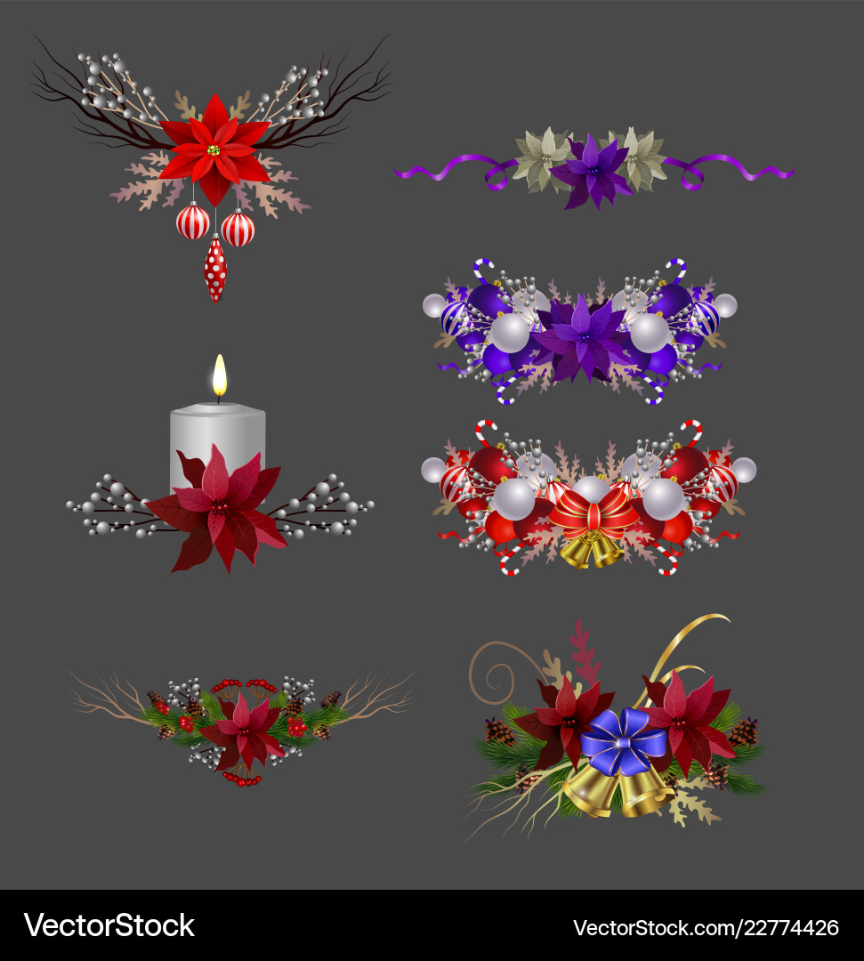 Christmas decoration set Royalty Free Vector Image