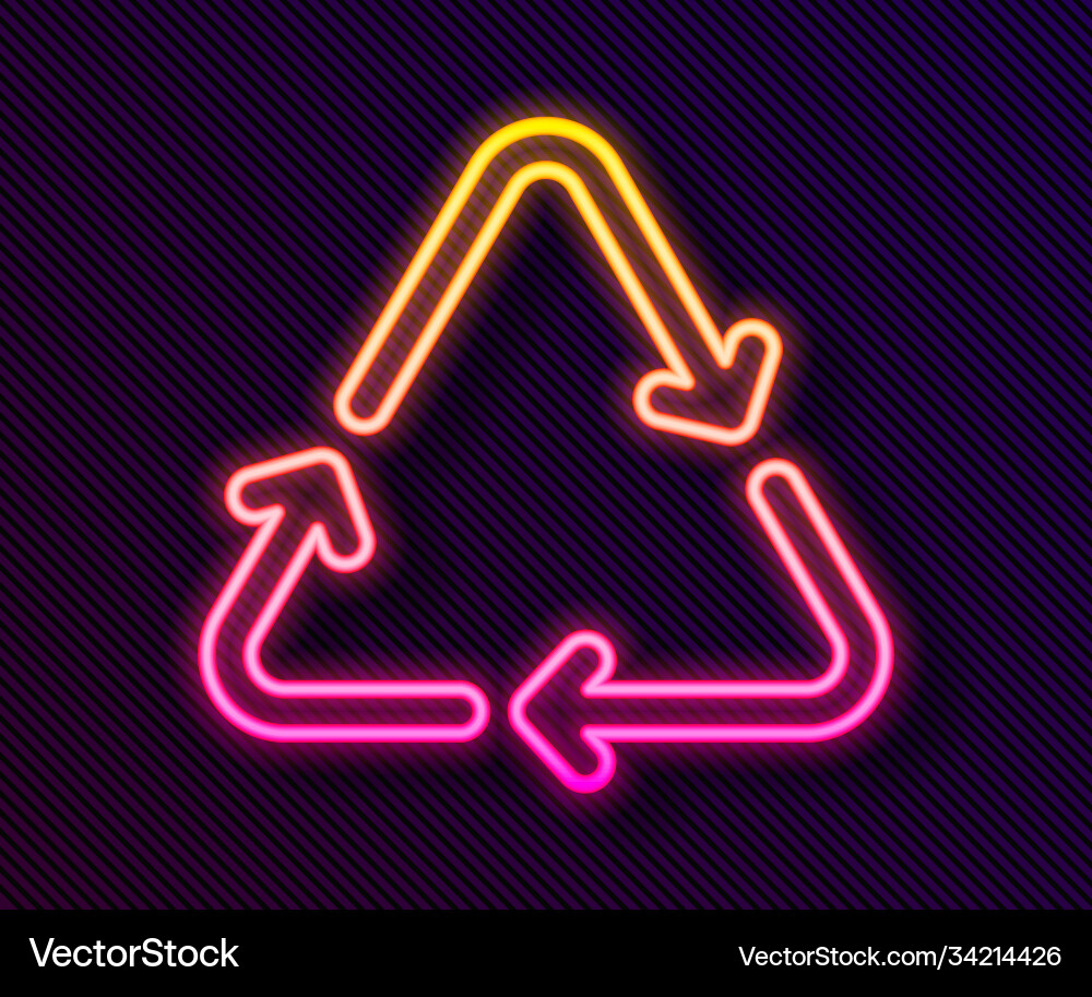 Glowing neon line recycle symbol icon isolated Vector Image