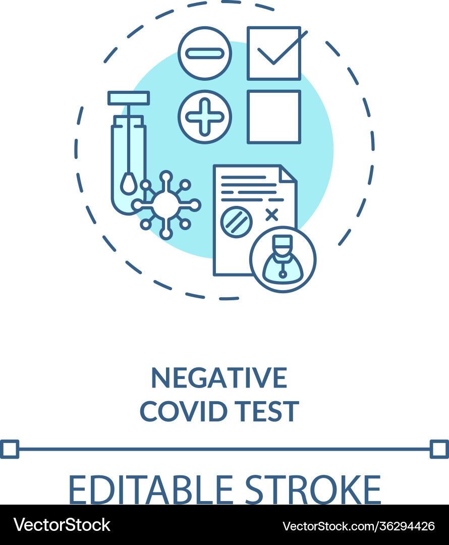 Negative covid19 test concept icon Royalty Free Vector Image