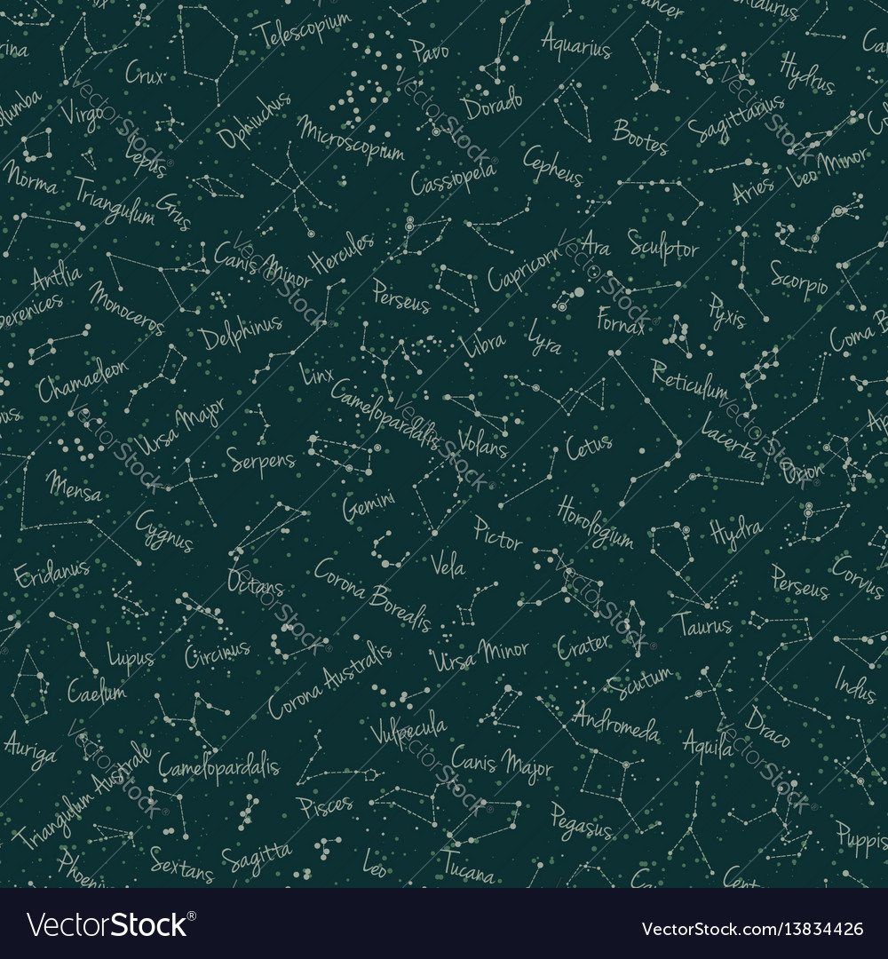 Seamless pattern with constellations Royalty Free Vector