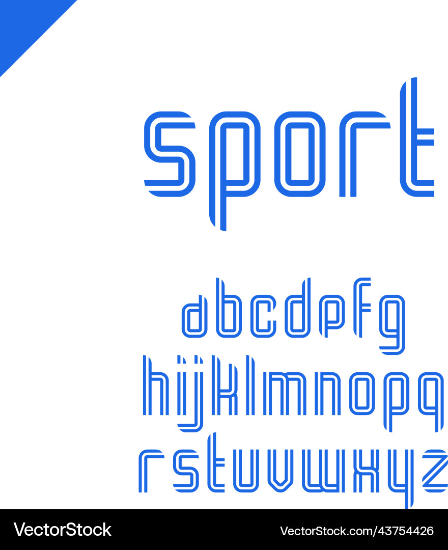 Sport font square alphabet or letter set Vector Image
