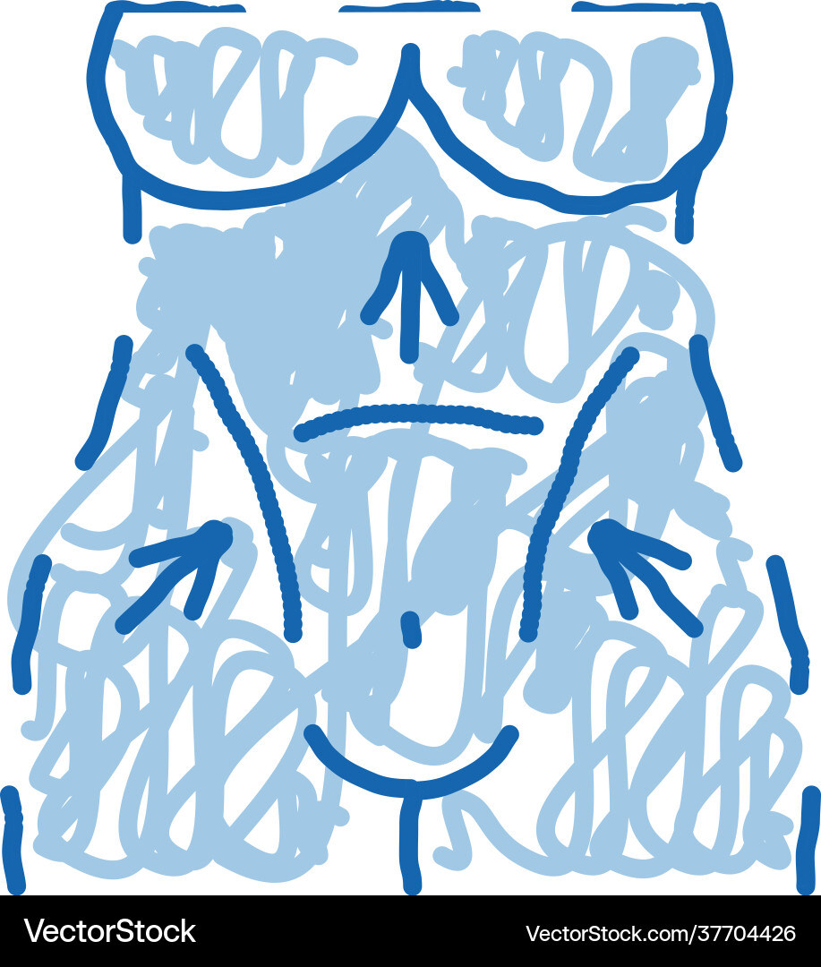 Tummy tuck doodle icon hand drawn Royalty Free Vector Image