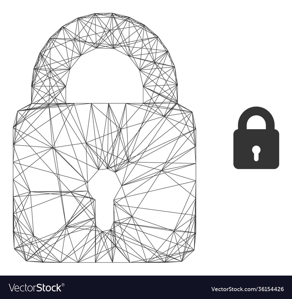 Web mesh lock icon Royalty Free Vector Image - VectorStock