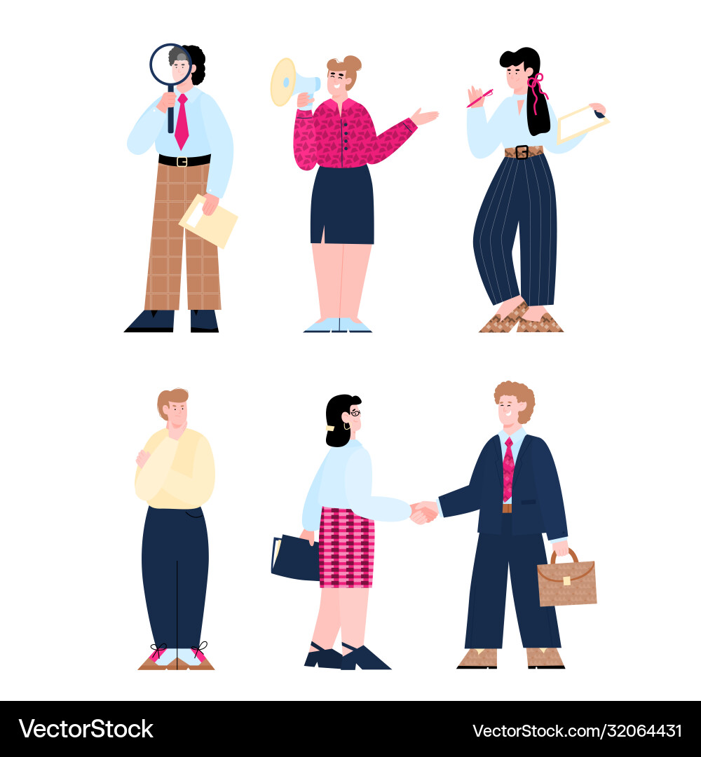 A set characters for hr managers who are search Vector Image