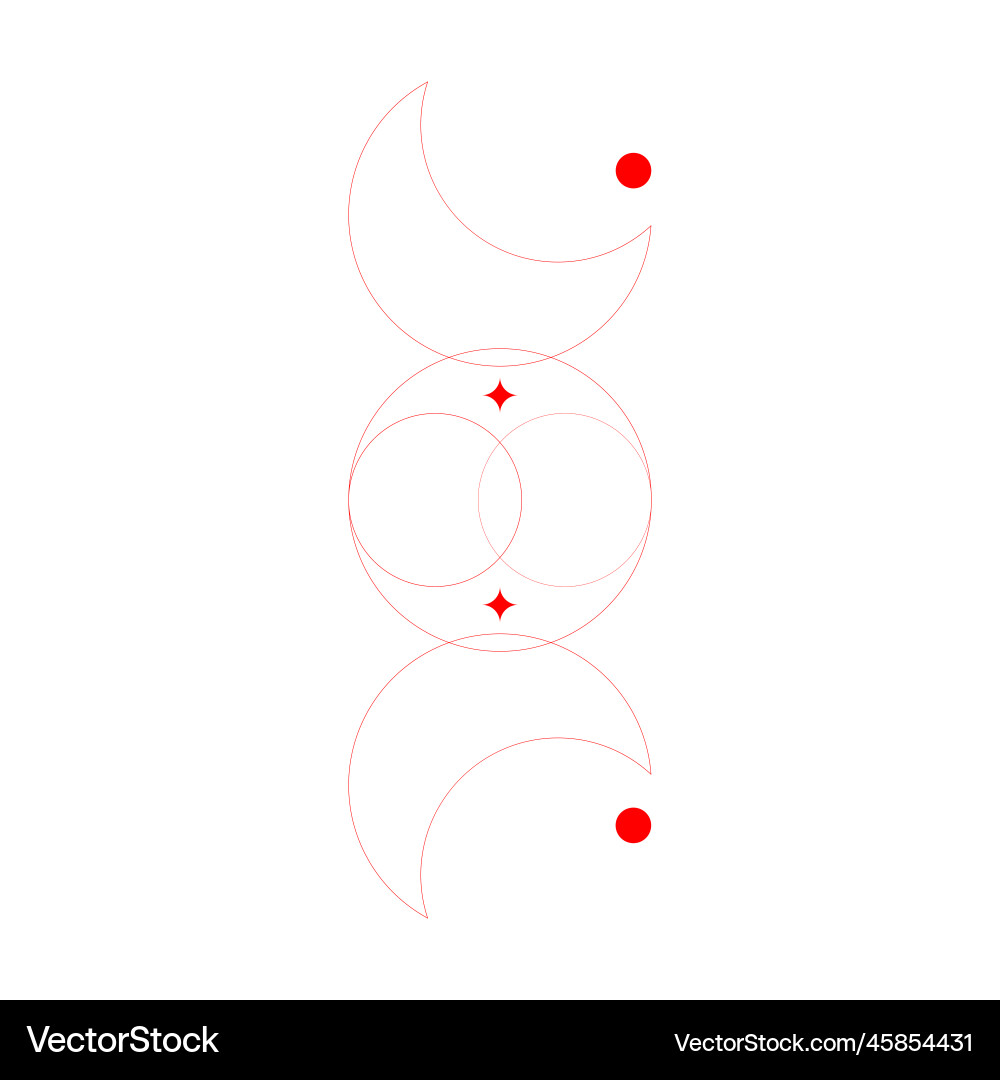 Abstract line art of moon Royalty Free Vector Image