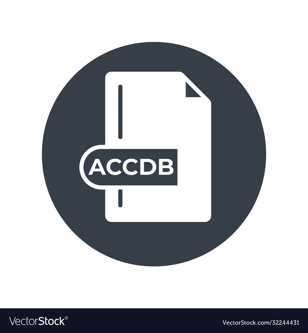 Accdb File Format Icon Extension Filled Royalty Free Vector