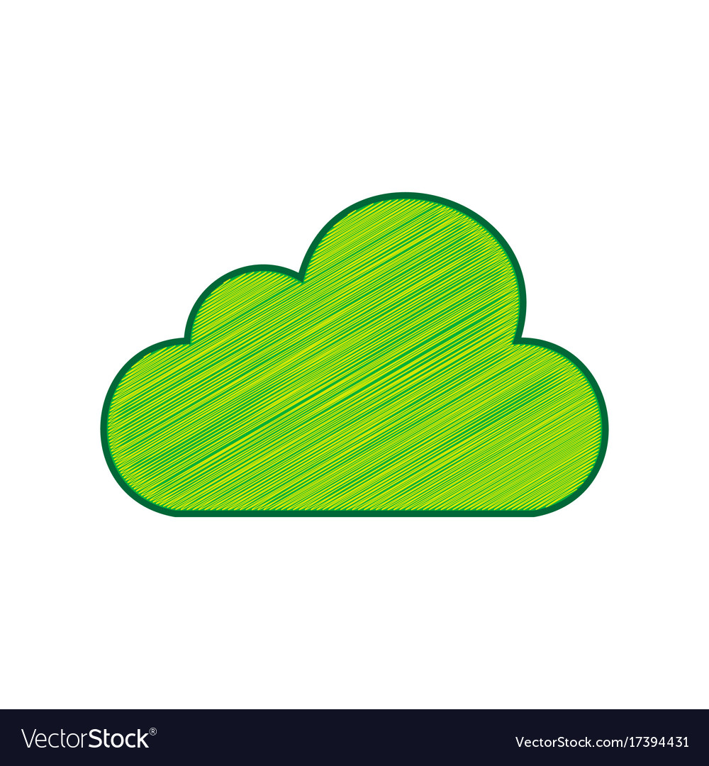 Cloud sign lemon scribble Royalty Free Vector Image