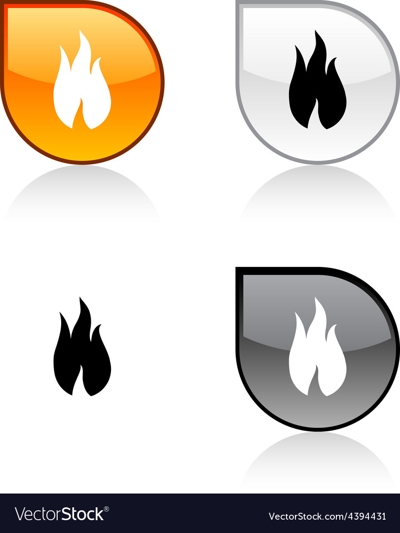 Fire button Royalty Free Vector Image - VectorStock