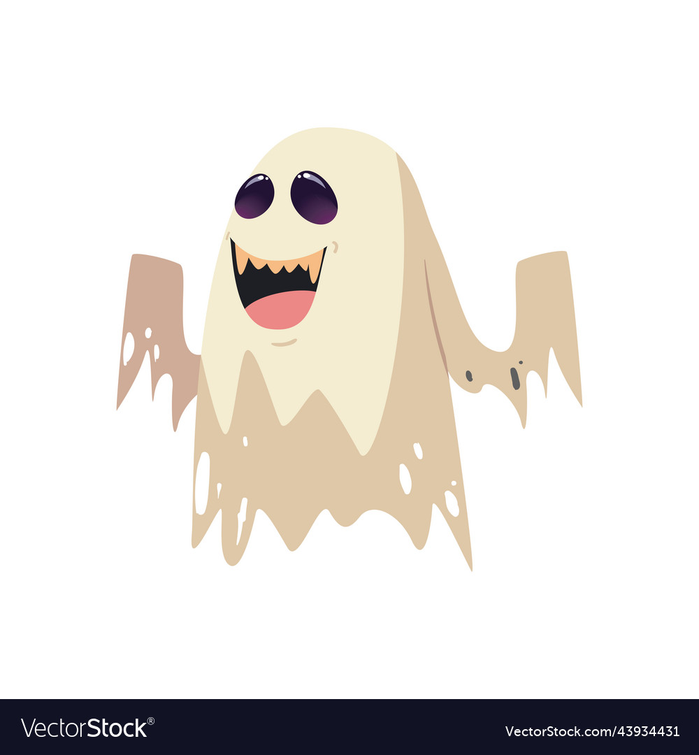 Flat horror ghost Royalty Free Vector Image - VectorStock