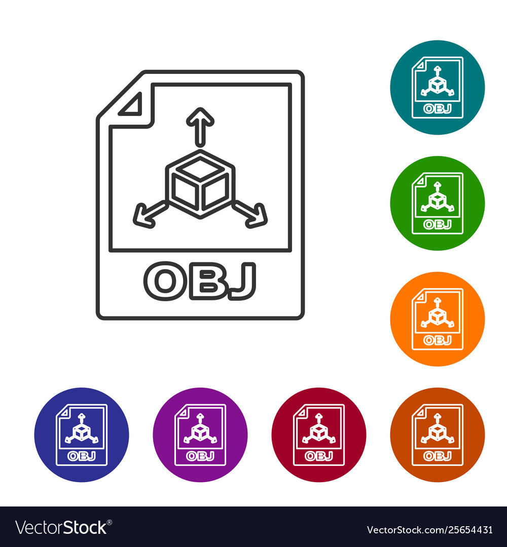 Grey obj file document icon download obj button Vector Image