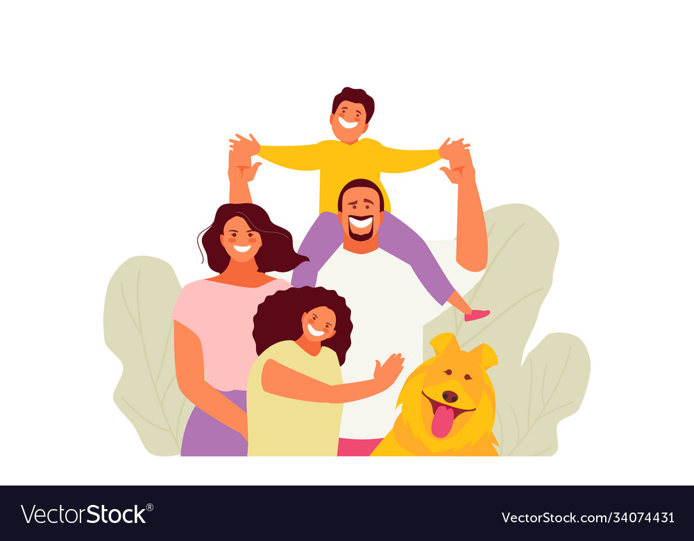 Happy family parents and children Royalty Free Vector Image