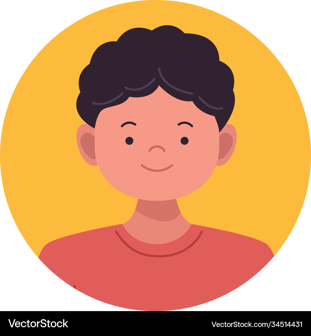 Happy little boy avatar character Royalty Free Vector Image