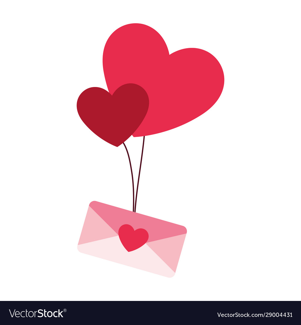Heart with envelope design for valentines day Vector Image