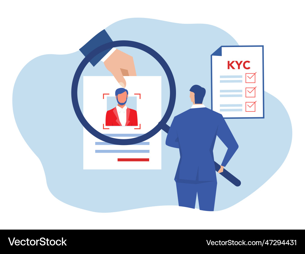 Kyc or know your customer with business verifying Vector Image