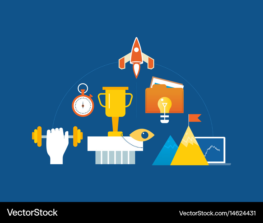 Leadership success motivation conquering peaks Vector Image