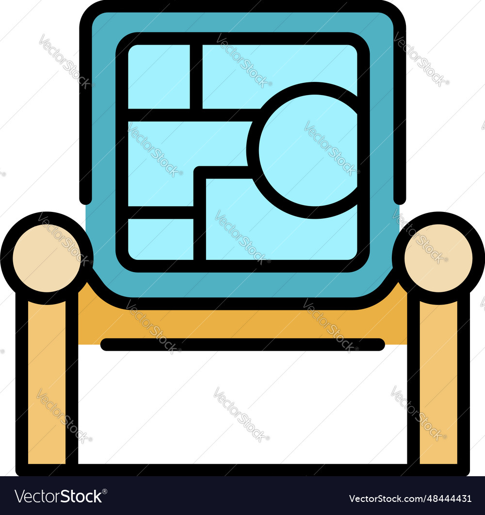 Museum map icon flat Royalty Free Vector Image