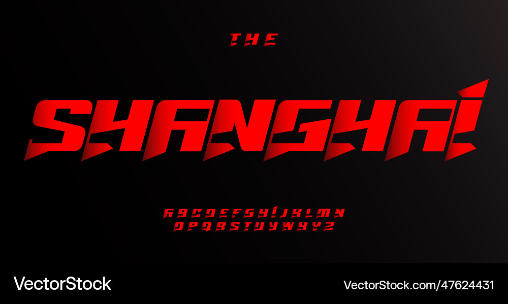 Powerful and determined font modern edgy letters Vector Image