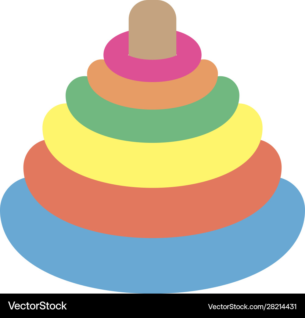 Rings colors pyramid toy icon Royalty Free Vector Image