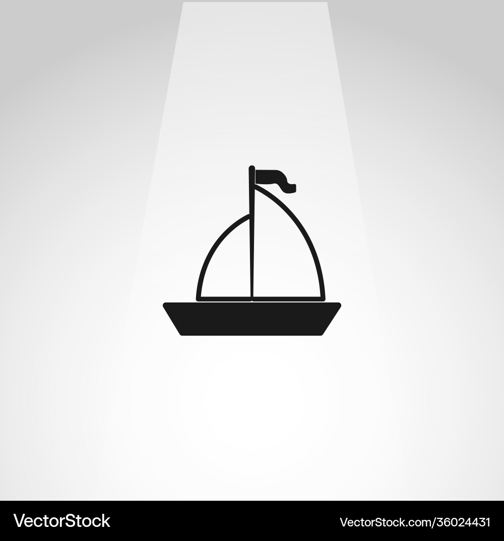 Sailing icon boat with sail simple isolated icon Vector Image