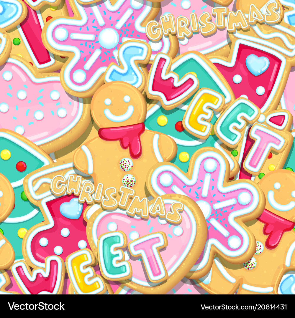 Sweet christmas cookies Royalty Free Vector Image