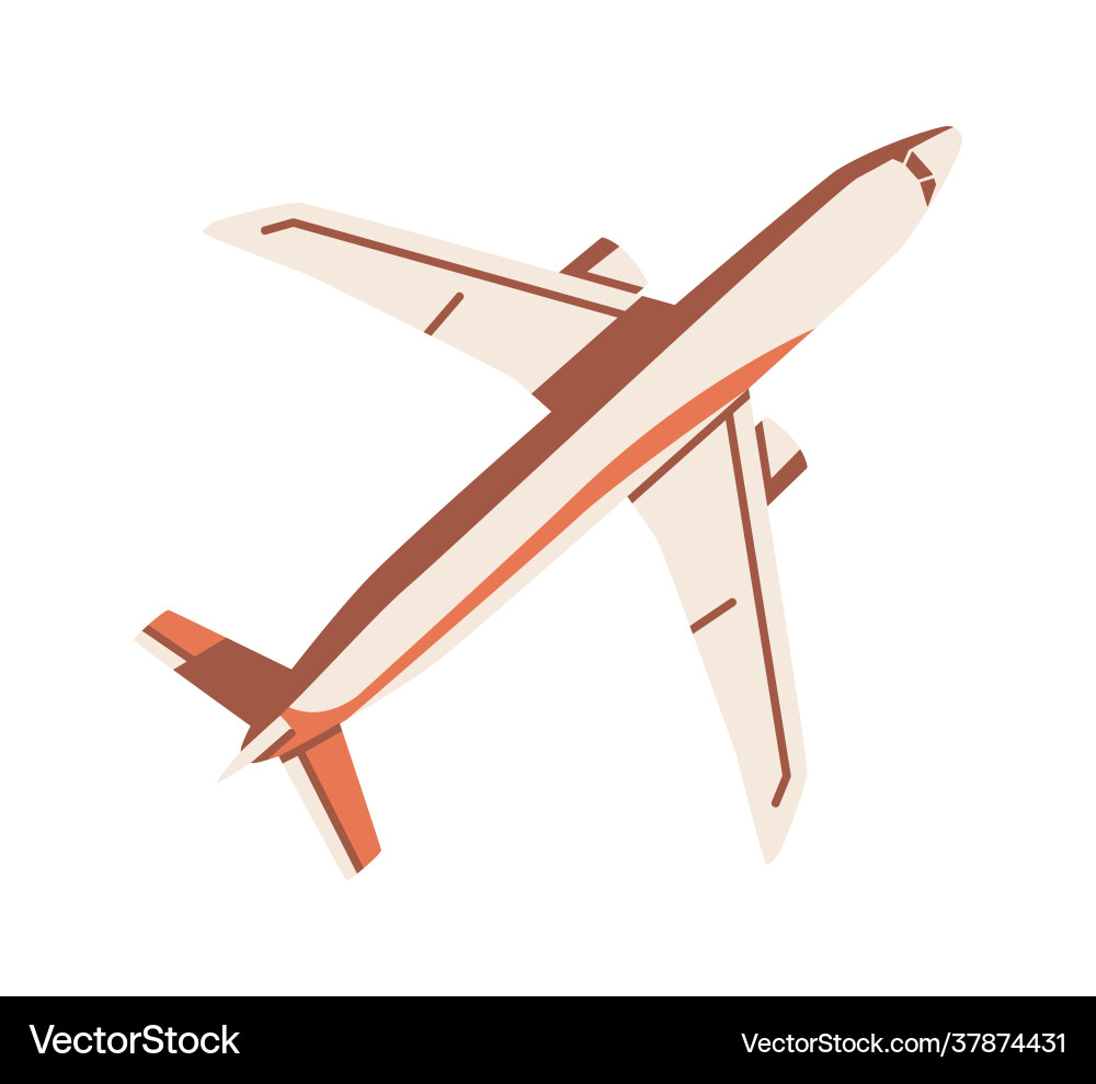 Top view flying airplane aircraft flight Vector Image