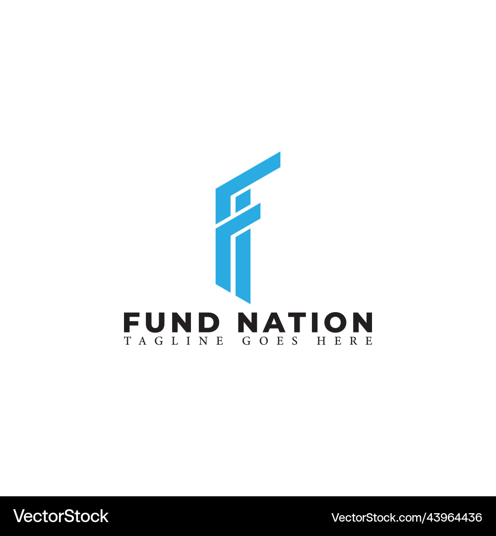Abstract initial letter fn or nf logo in blue Vector Image