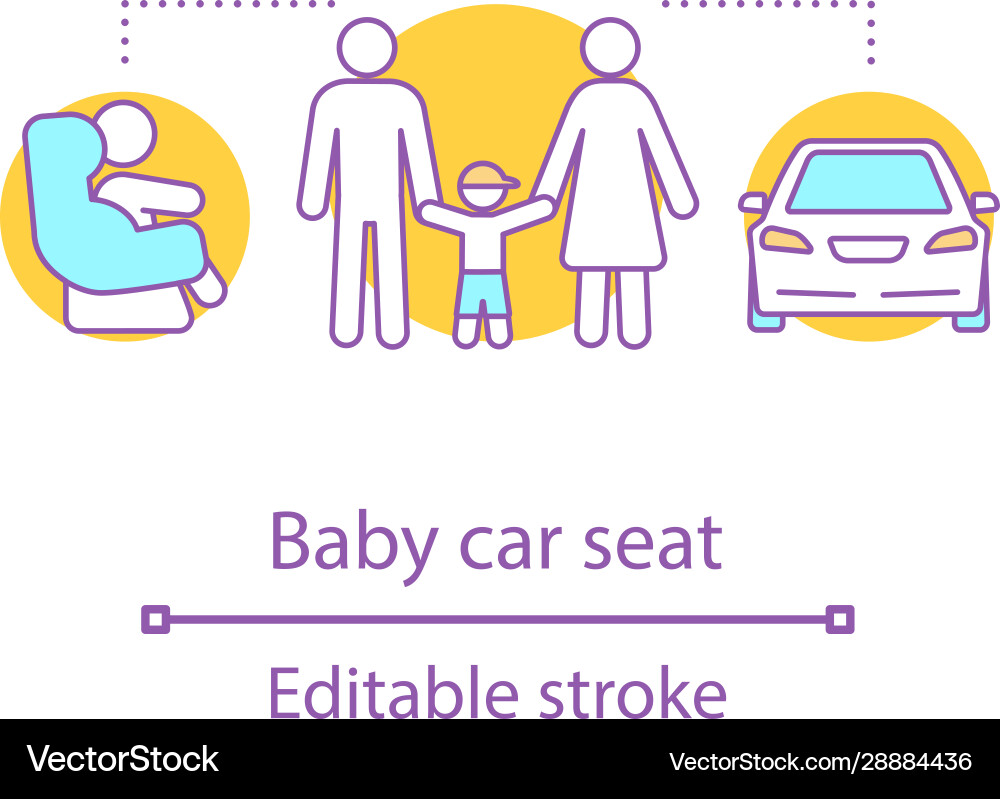Baby car seat concept icon Royalty Free Vector Image