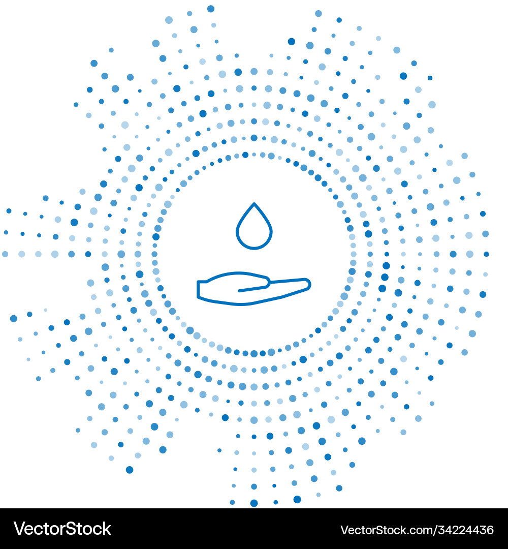 Blue line washing hands with soap icon isolated Vector Image