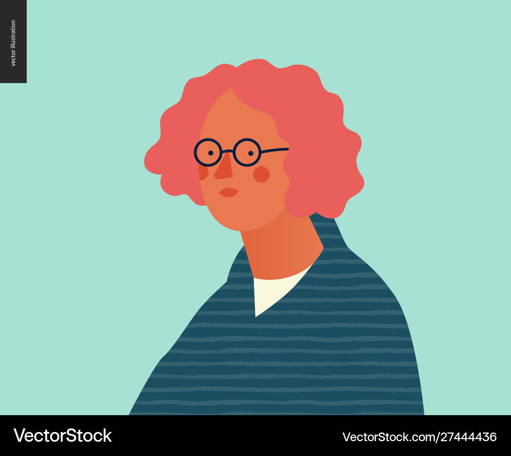 Bright people portrait - young man Royalty Free Vector Image