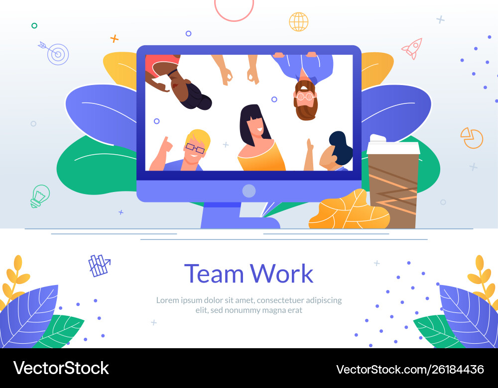 Business team online communication poster Vector Image