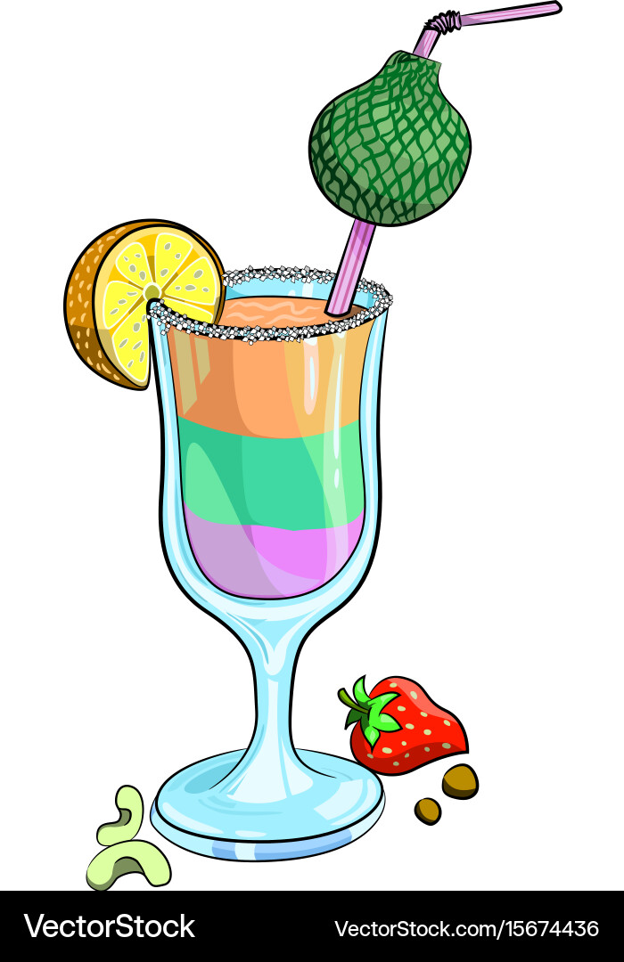Cartoon image of cocktail Royalty Free Vector Image