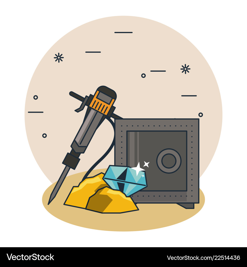 Diamonds mining cartoons Royalty Free Vector Image