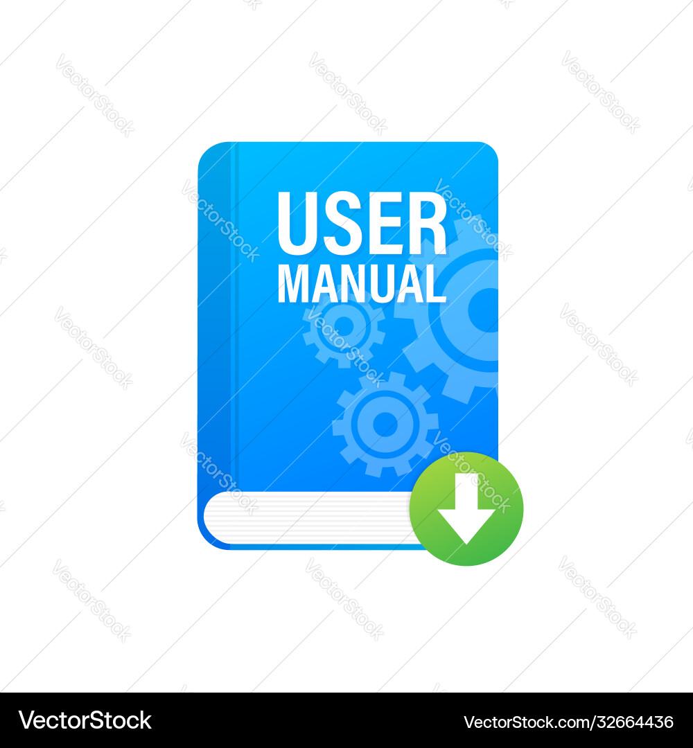 Download user manual book in flat Royalty Free Vector Image